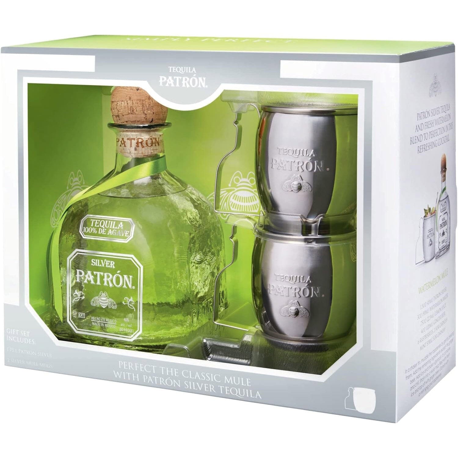 Patron Silver Premium Tequila Gift Pack with 2x Mule Mugs – ND John Wines